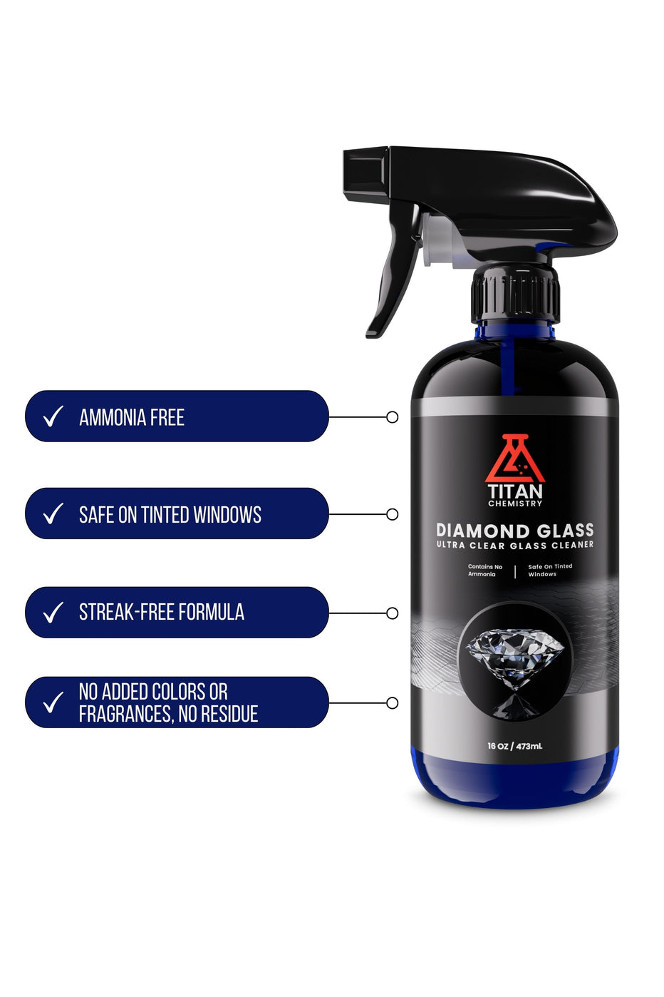 Diamond Glass - Ultra Clear Glass Cleaner – TITAN CHEMISTRY